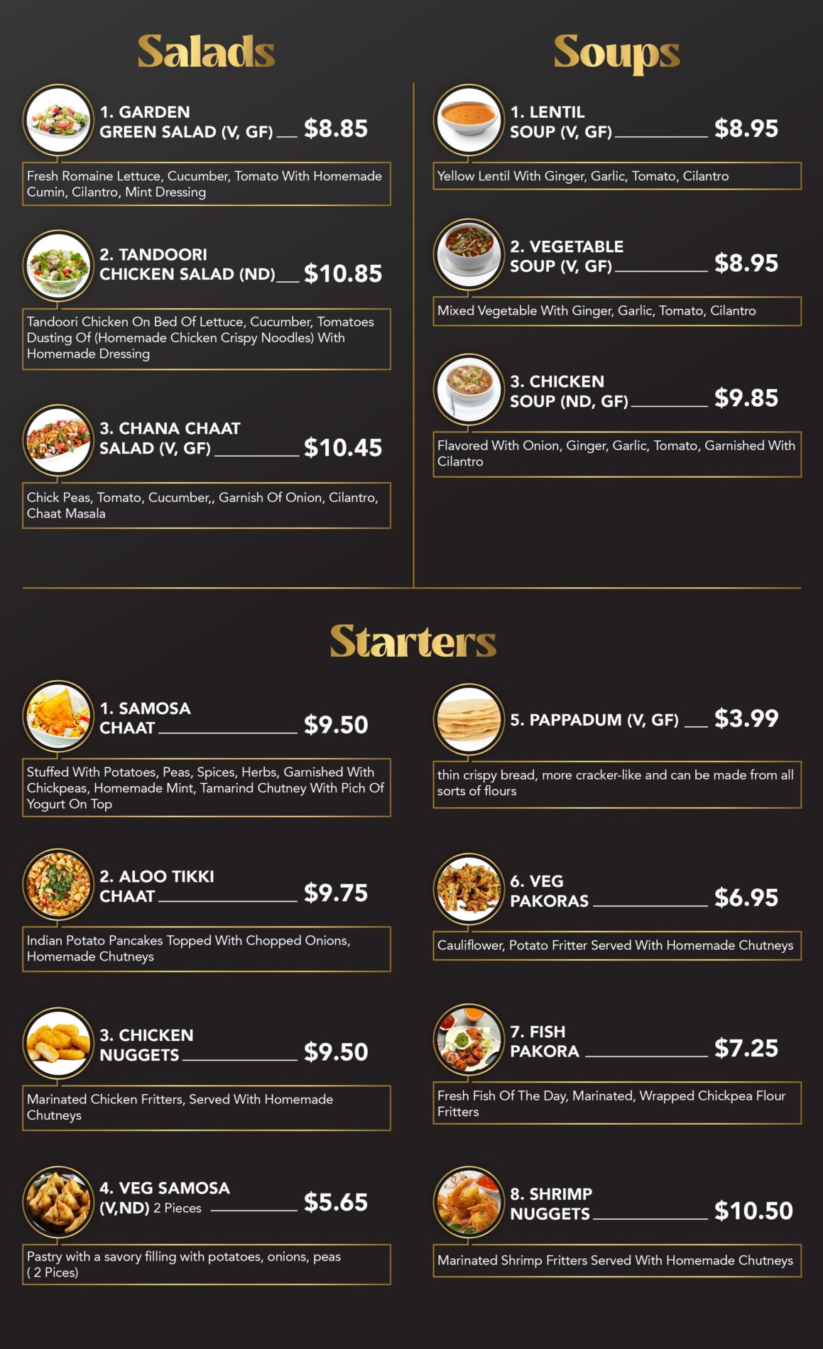 Menu - Bollywood Bites | Indian Restaurant In Los Angeles